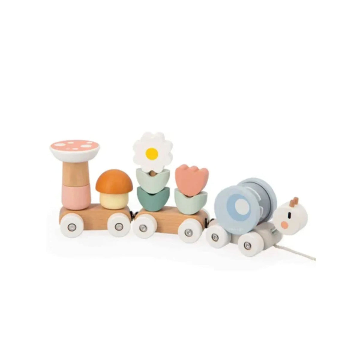 Janod - Sweet Cocoon Snail Pull Along Train – Scooter Girl Toys