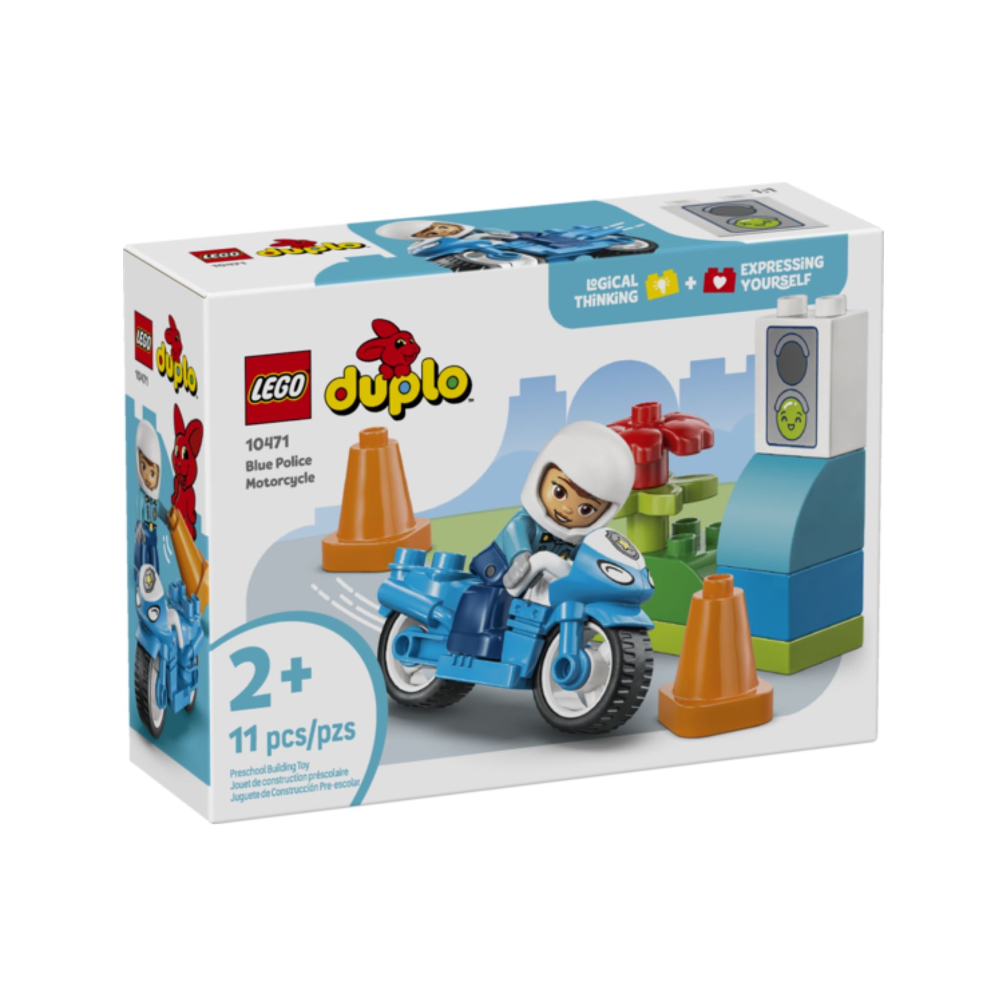 LEGO DUPLO - Blue Police Motorcycle – Scooter Girl Toys