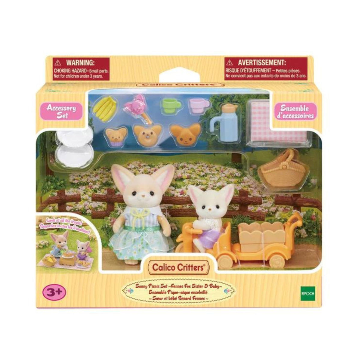 Calico Critters - Fennec Fox Sister & Baby Sunny Picnic Set – Scooter ...