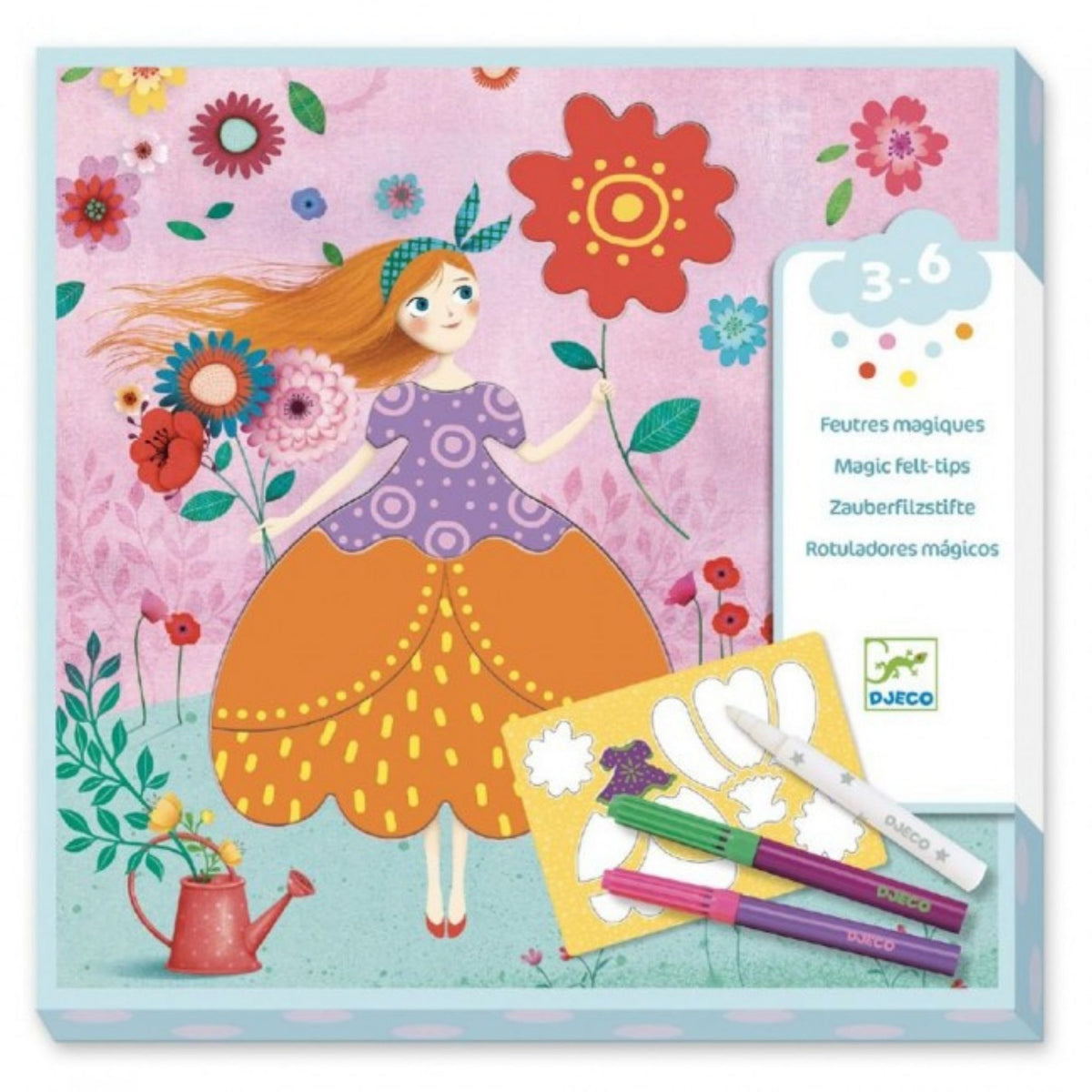 Djeco - Magic Felt Tips Colouring Craft Kit- Marie's Pretty Dresses ...