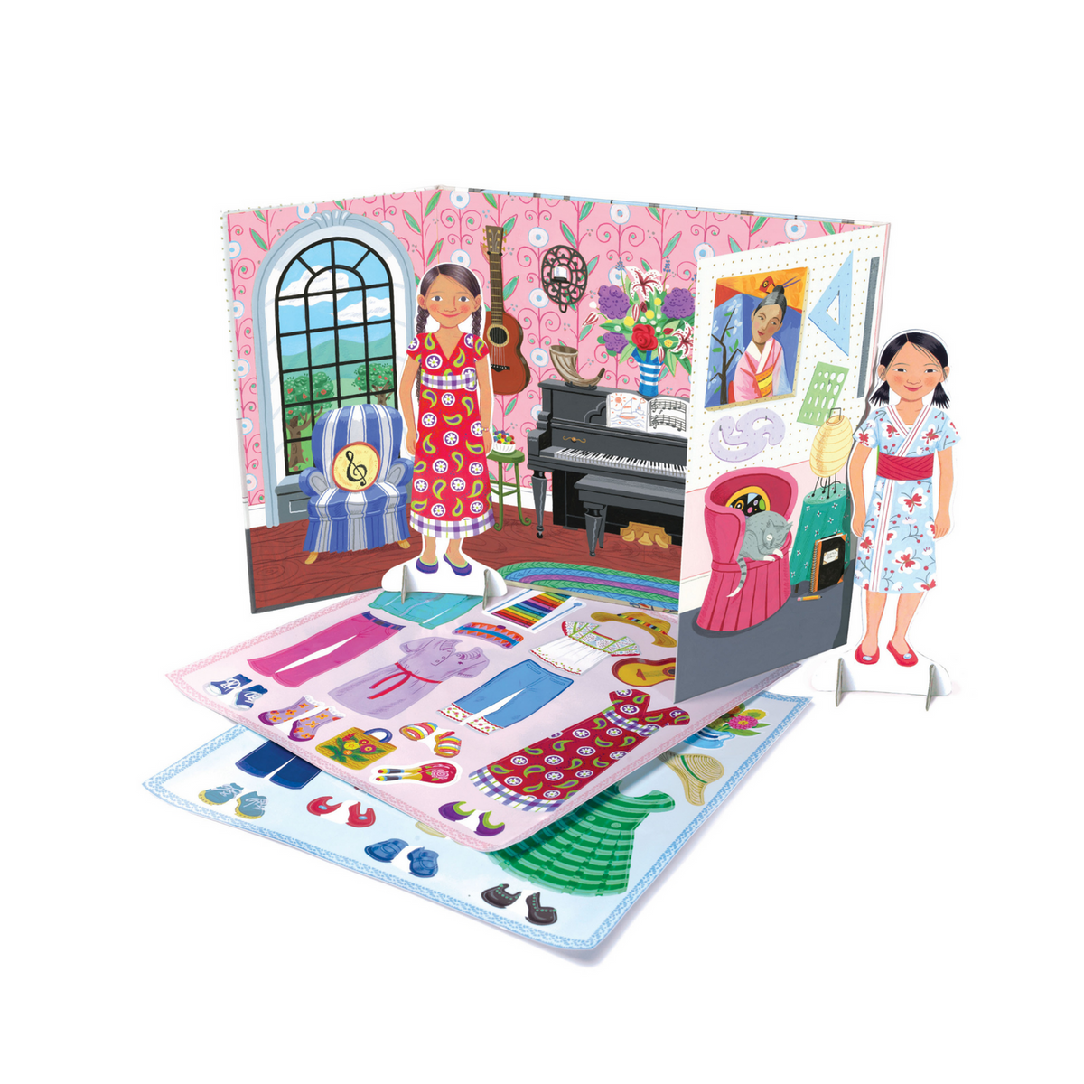 Eeboo Paper Dolls - Artist and Musician – Scooter Girl Toys